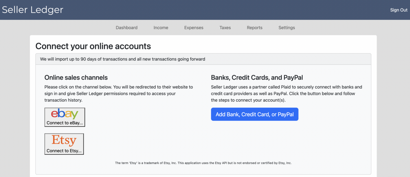 Connect your Etsy store to Seller Ledger - Seller Ledger