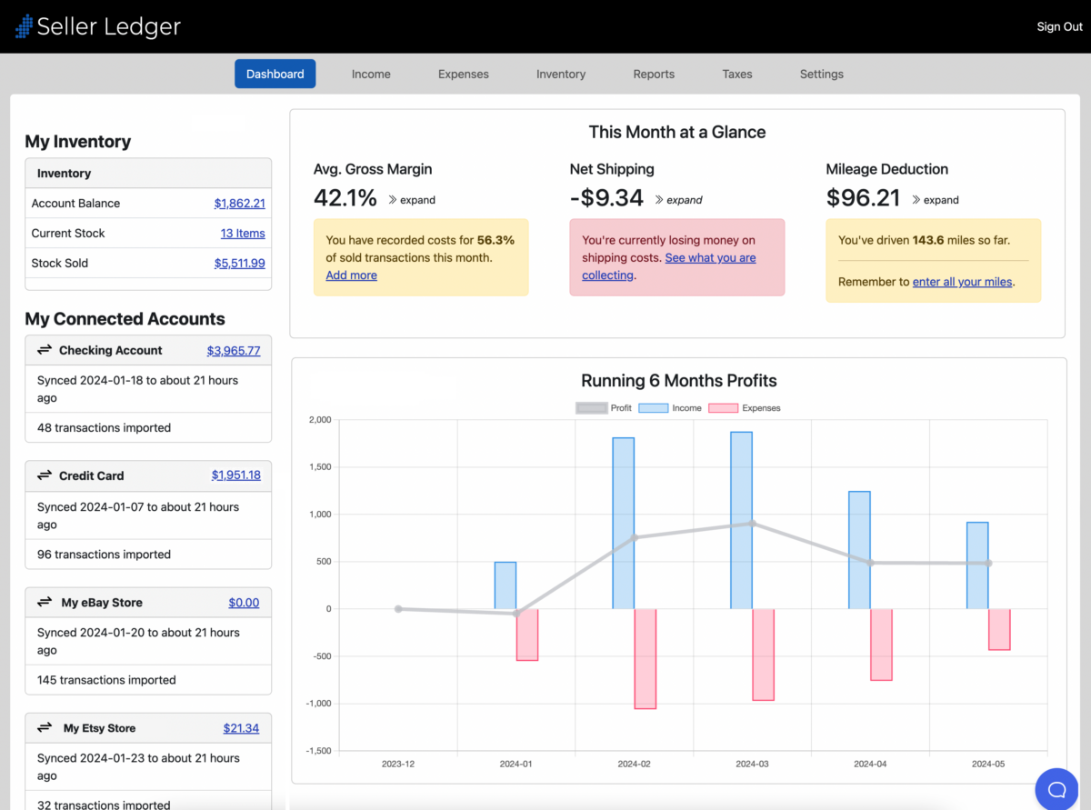 eBay Bookkeeping Software - Seller Ledger