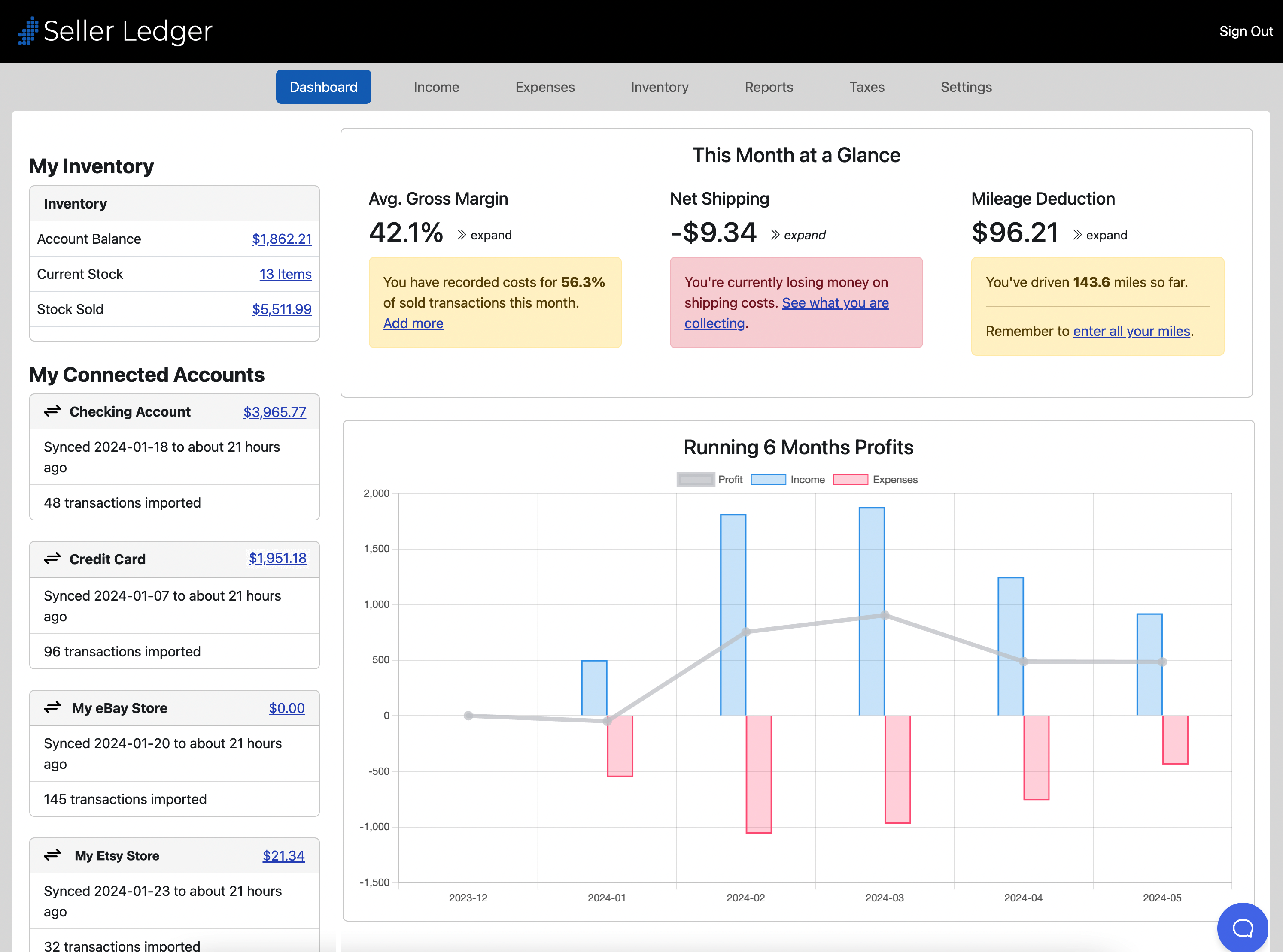 Etsy Bookkeeping Software - Seller Ledger