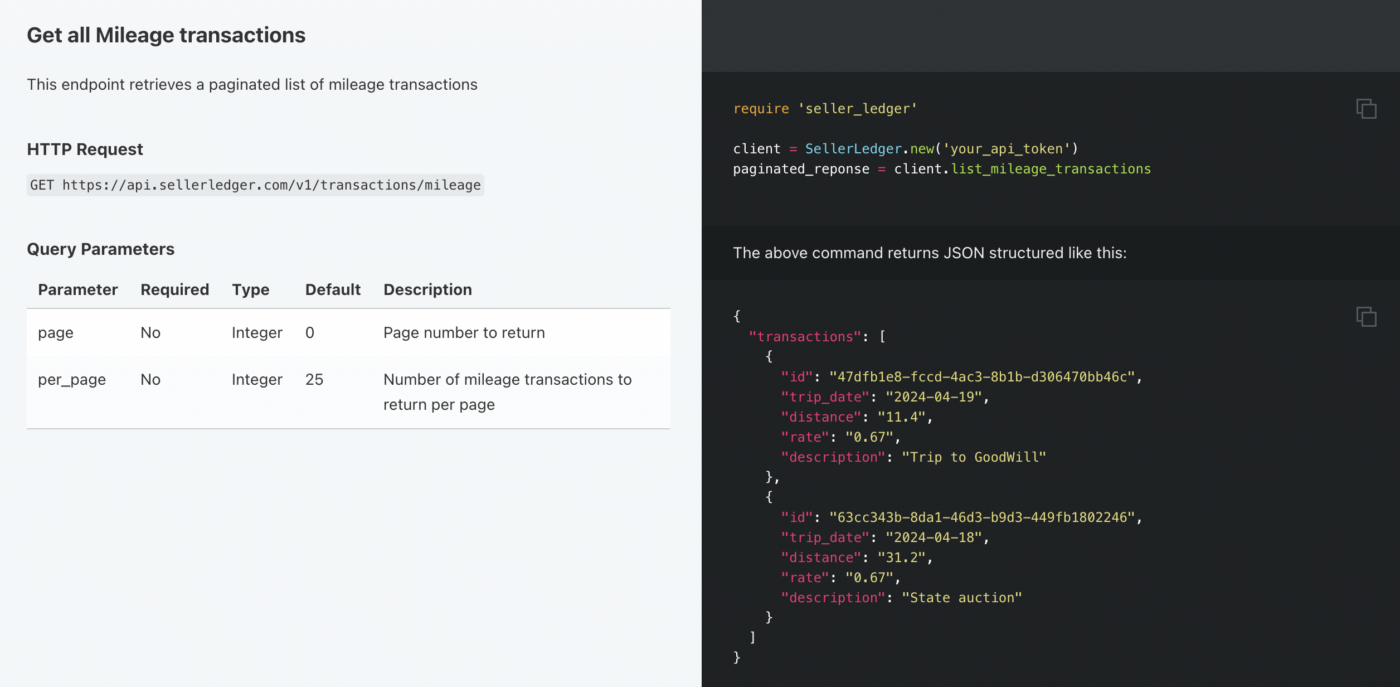 API Tutorial: Build a simple web app to load mileage trips into Seller Ledger - Seller Ledger