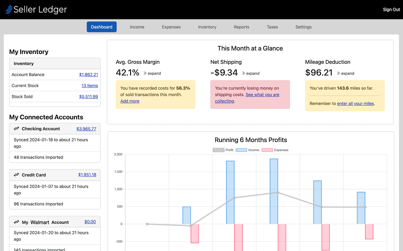 Walmart Accounting Software - Seller Ledger
