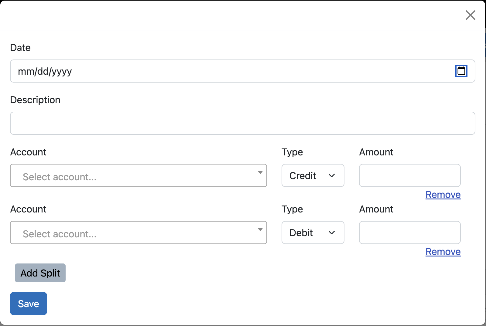 Balance sheet and journal entries - Seller Ledger